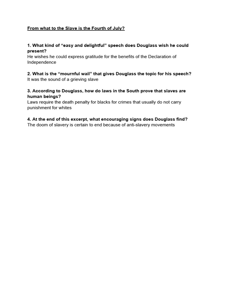 From What To The Slave Is The Fourth of July | PDF | General Fiction