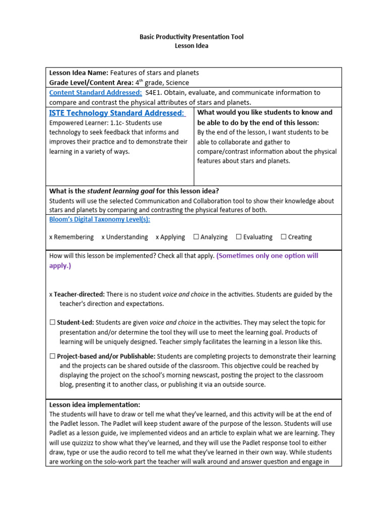 Original Itec Lesson Plan | PDF