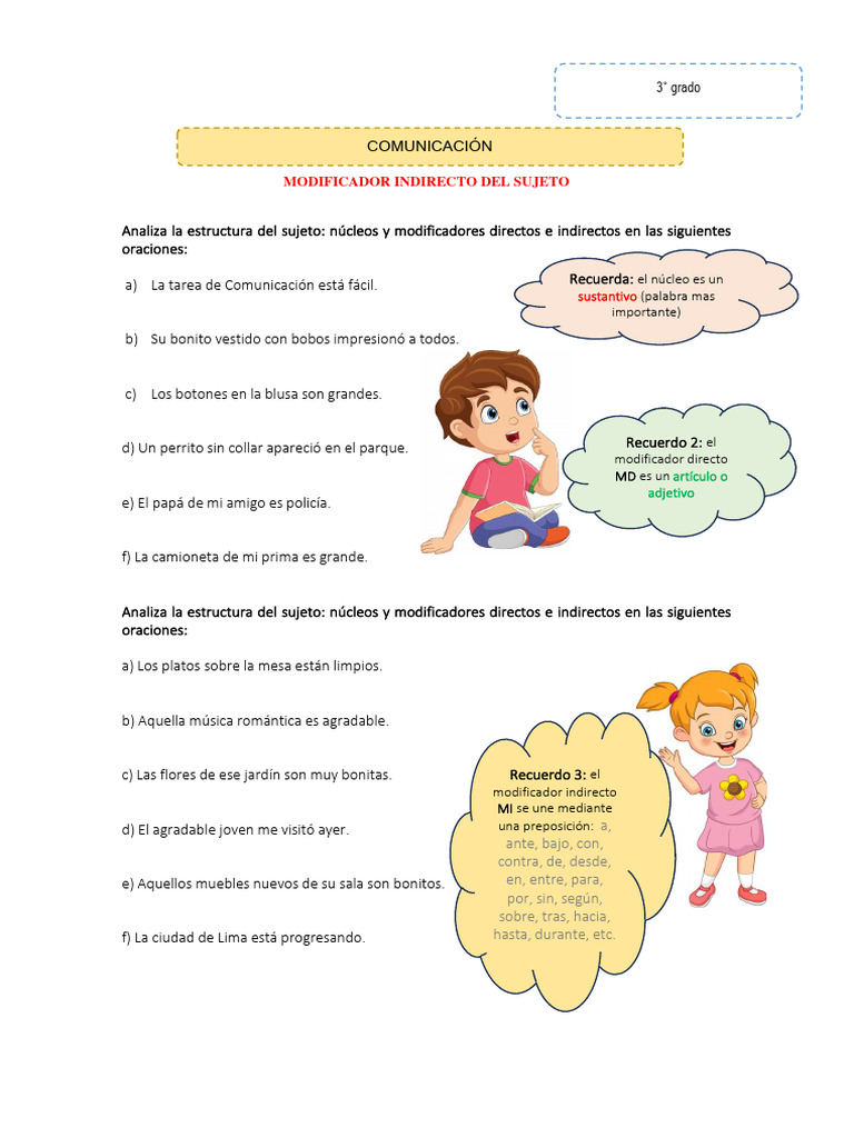 MODIFICADOR INDIRECTO DEL SUJETO | PDF