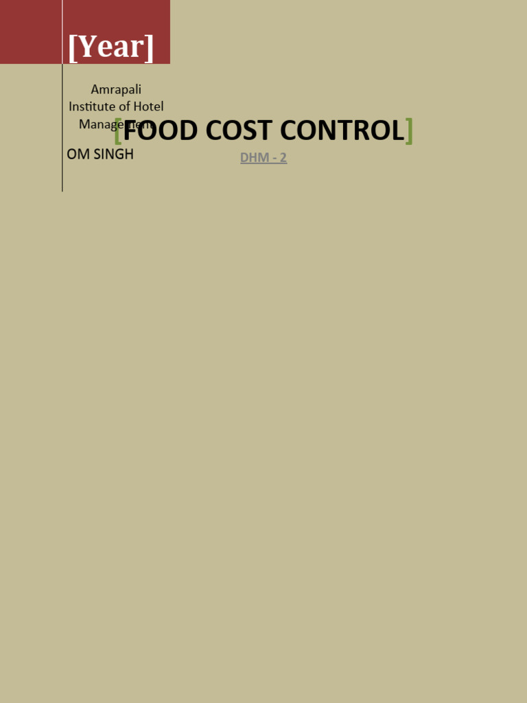 Cost Control Pdf