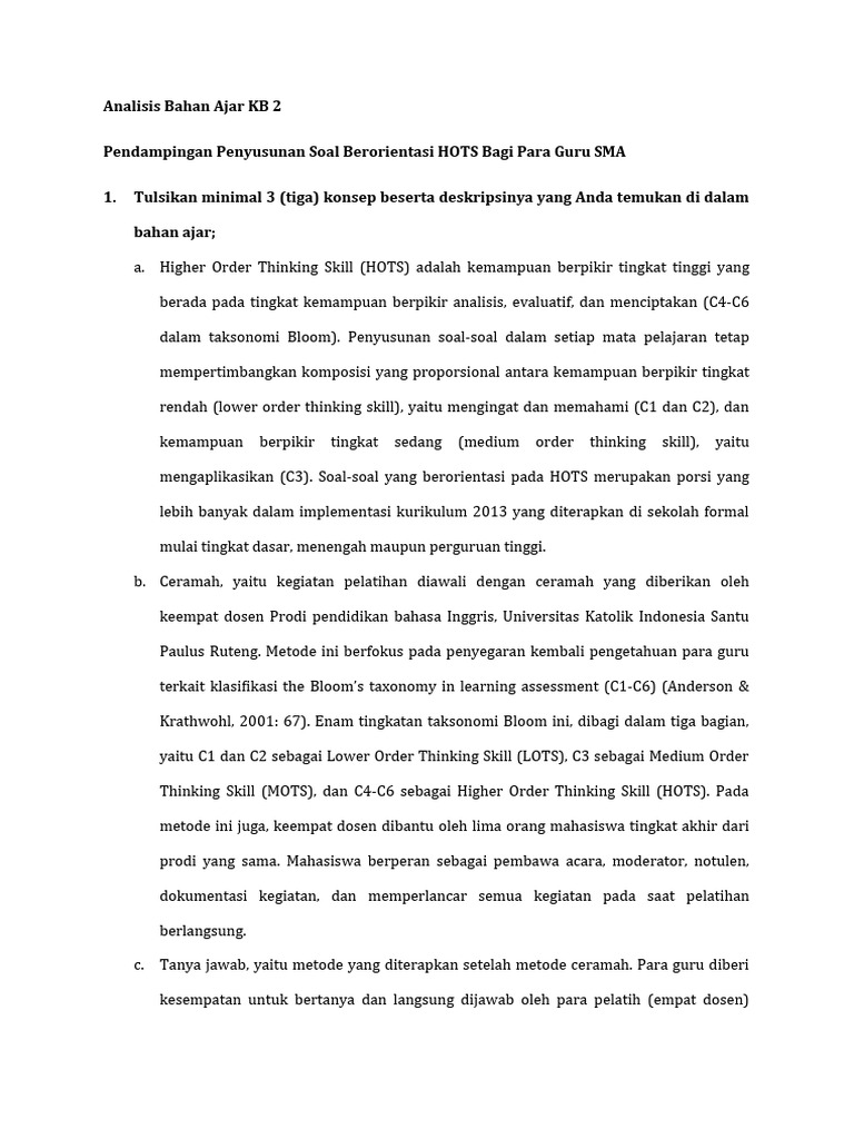 Analisis Bahan Ajar KB 2 Modul 10 | PDF
