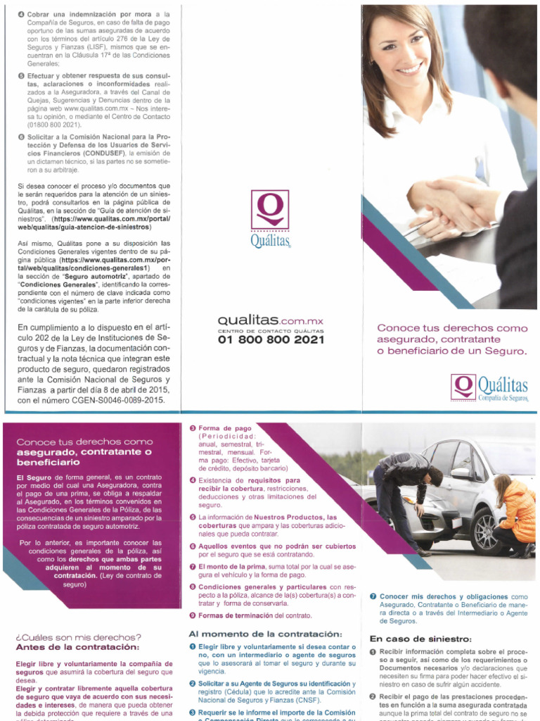 Folleto de Derechos Del Asegurado Qualitas | PDF