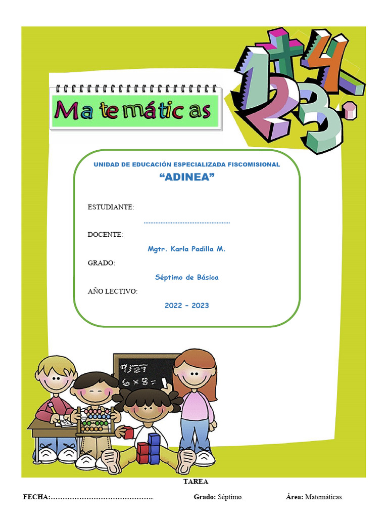 Cuadernillo 7mo - Matemáticas - Amelia Geovanny | PDF | Matemáticas | Science