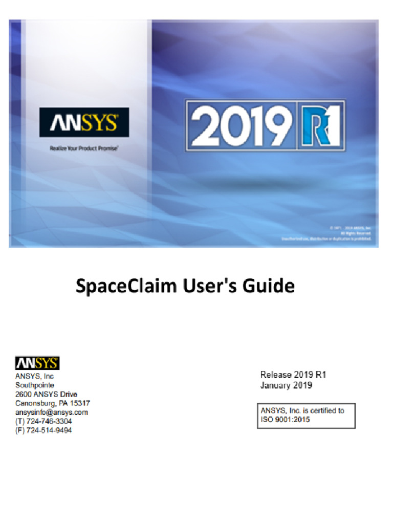 SpaceClaim v19.3 UsersGuide | PDF | Window (Computing) | Graphical User Interfaces