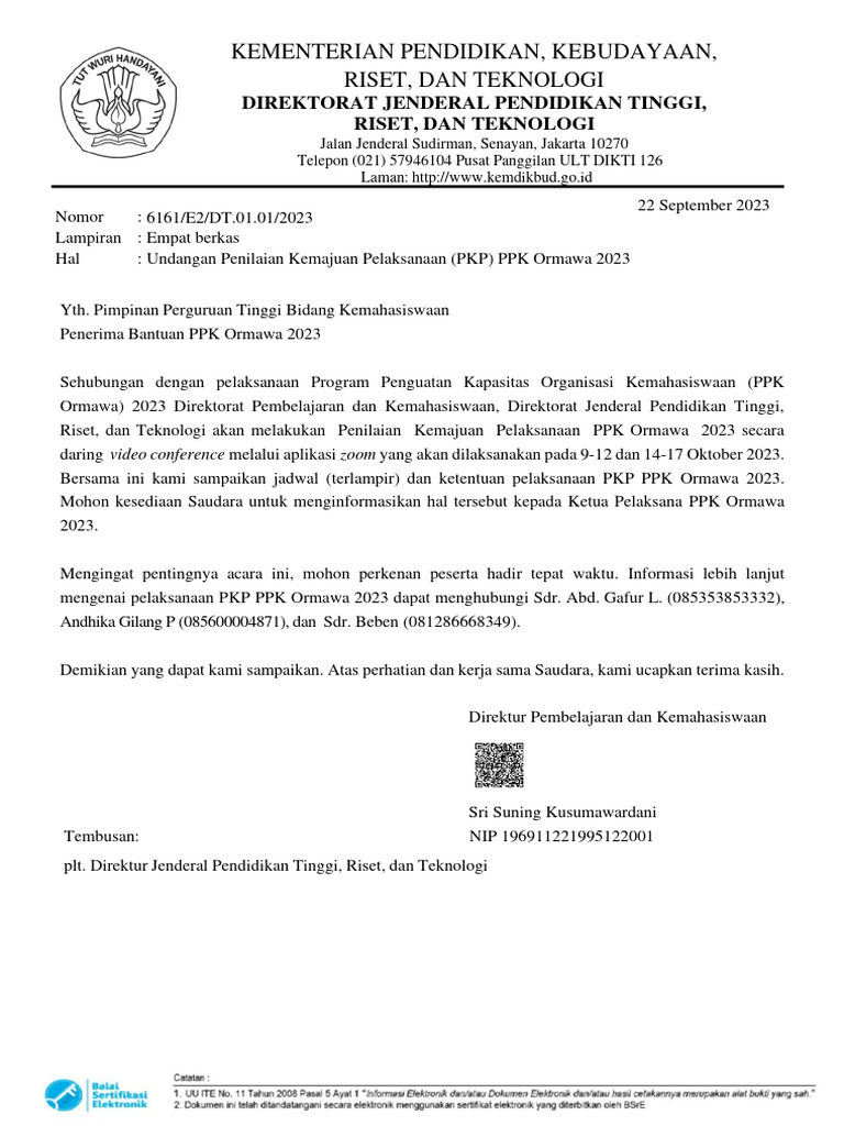 Undangan PKP PPK ORMAWA 2023 | PDF