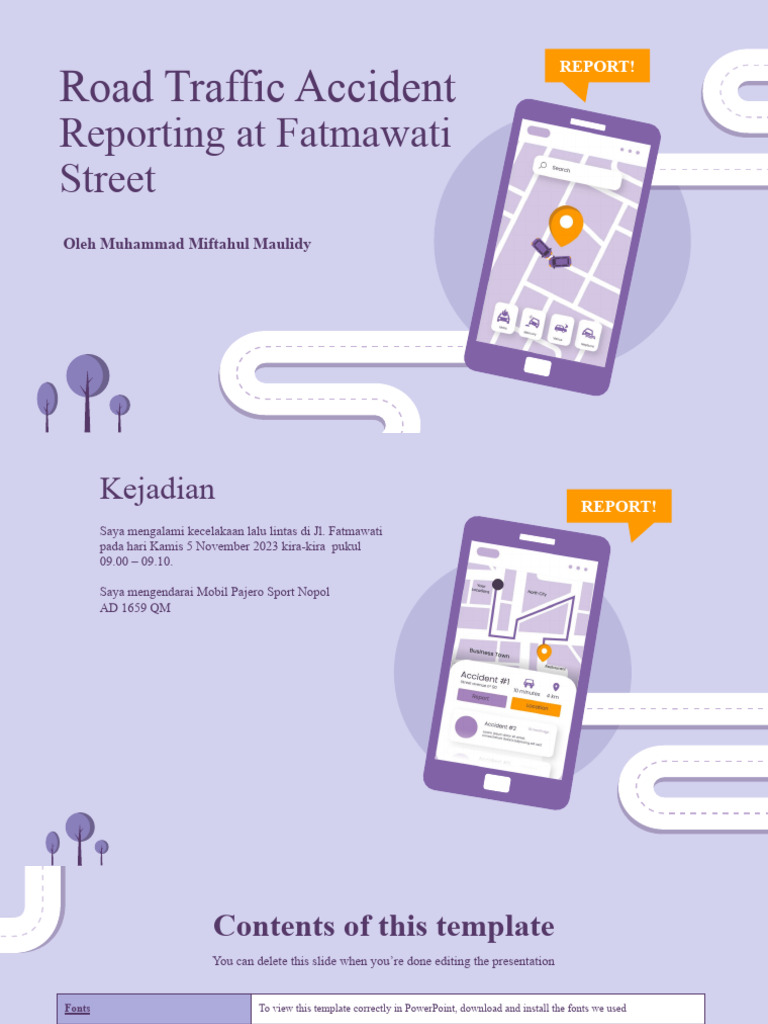 Road Traffic Accident Reporting App Pitch Deck by Slidesgo | PDF