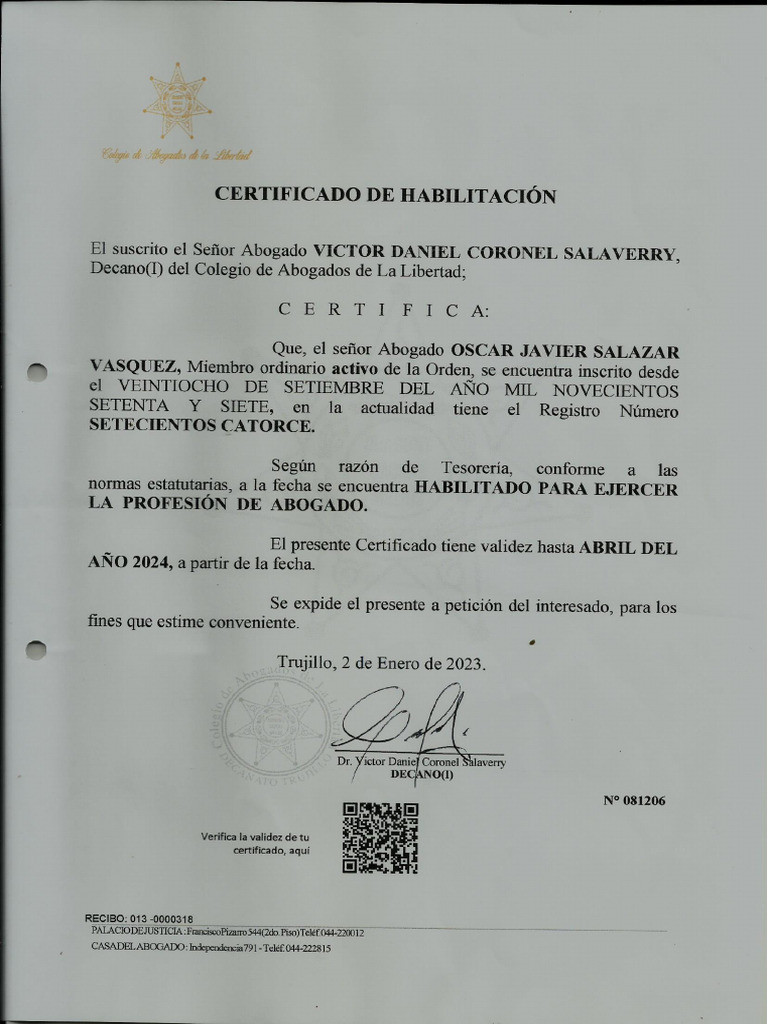 Habilitación de Abogado | PDF