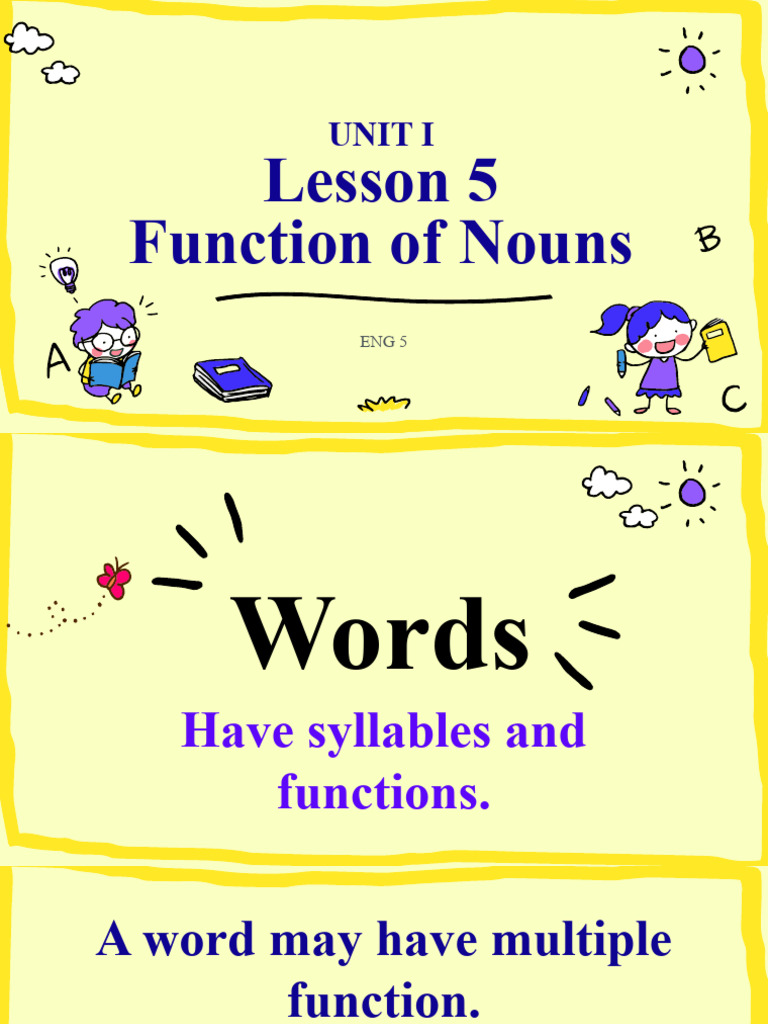 Functions of Nouns Explained | PDF | Preposition And Postposition ...