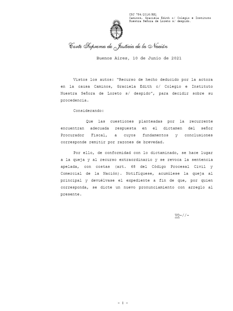 Caminos Fallo 1 | PDF