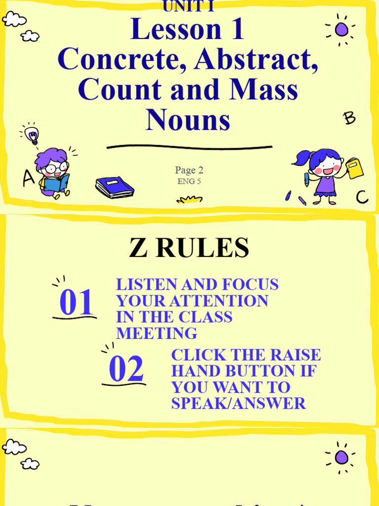 Lesson 1. Concrete Abstract Count Mass Nouns | PDF