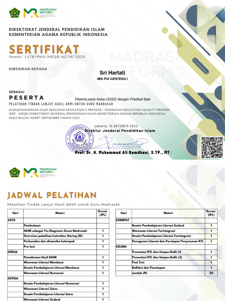 Sertifikat Peserta Sri Hartati | PDF