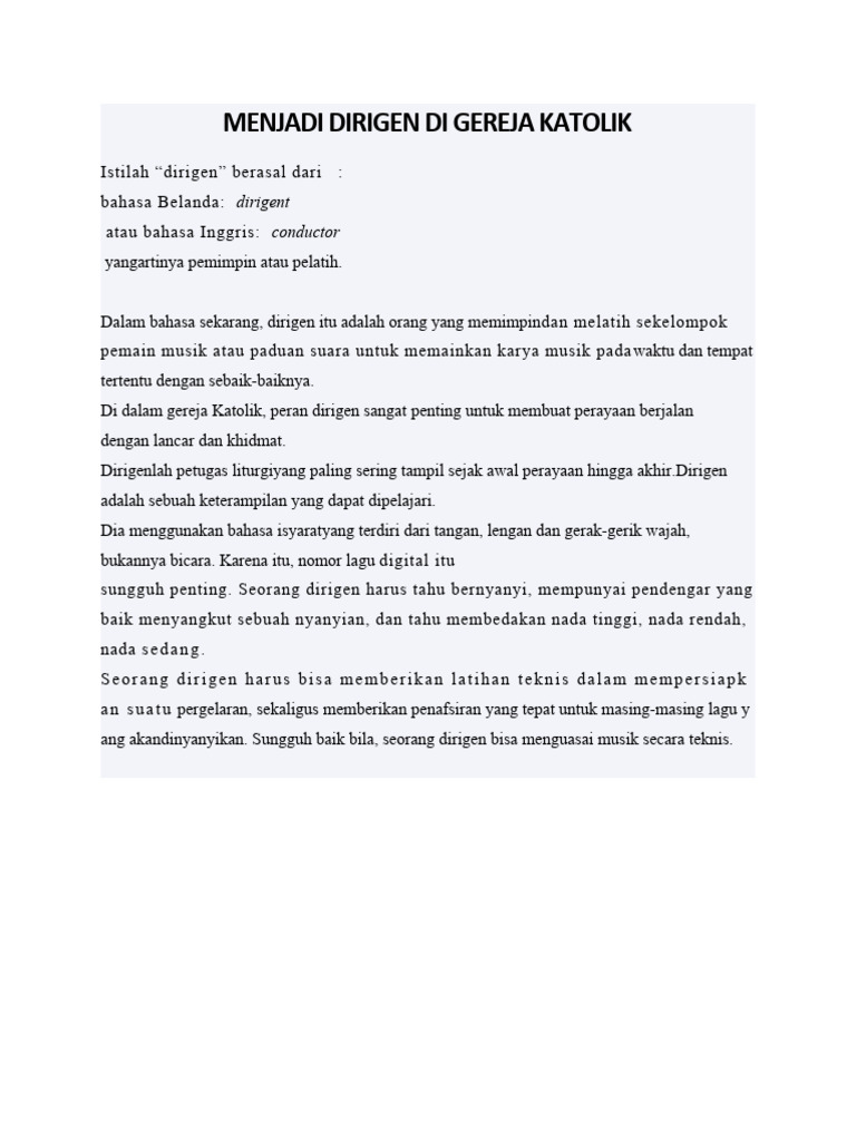Menjadi Dirigen1 | PDF