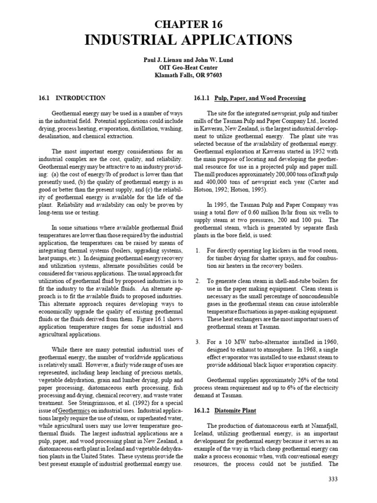 Industrial Applications | PDF | Geothermal Energy | Steam