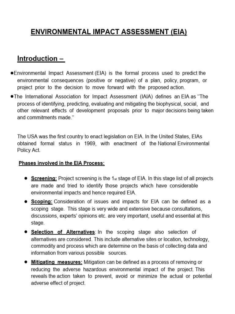 Environmental Impact Assessment | PDF Environmental Impact Assessment | PDF
