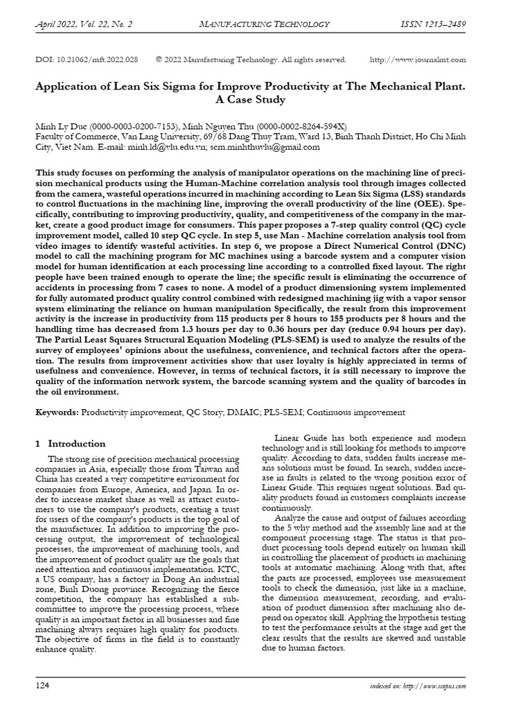 5 - Application of Lean Six Sigma For Improve Productivity at The Mechanical Plant A Case Study ...