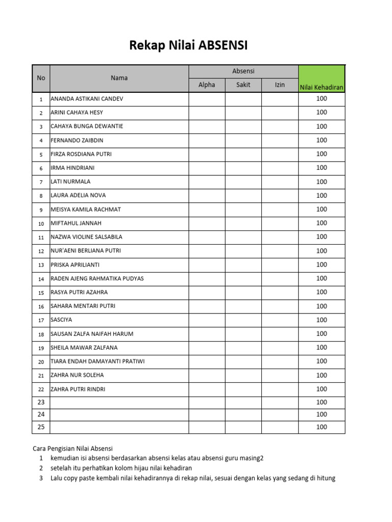 Rekap Nilai PTS Kelas 10 Sejarah | PDF