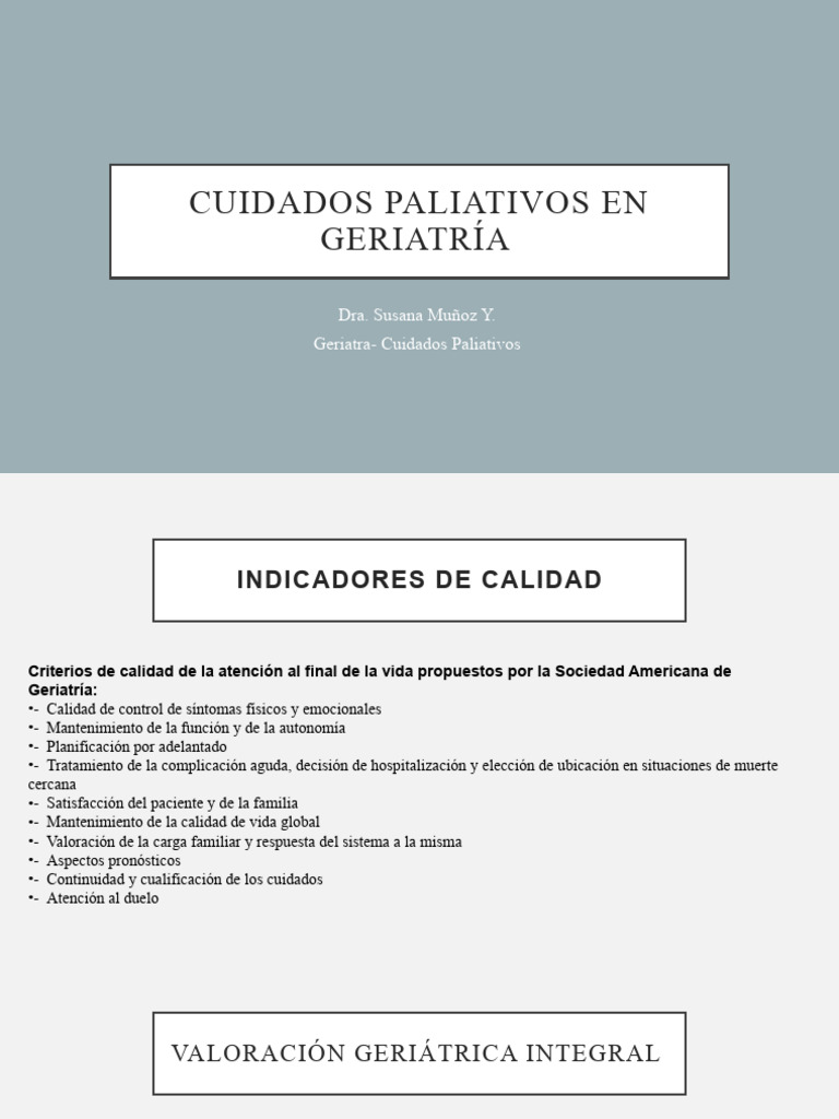 Cuidados Paliativos en Geriatría MED PALIAT | PDF
