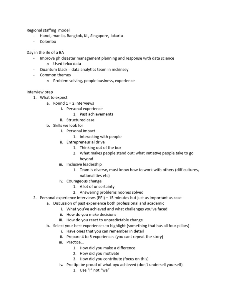 Mckinsey Case Study Workshop Sample | PDF | Information | Analysis