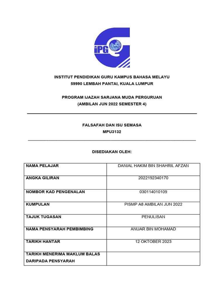 Penulisan Mpu3132 | PDF