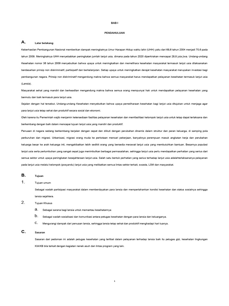 Pedoman Posyandu Lansia 2023 | PDF