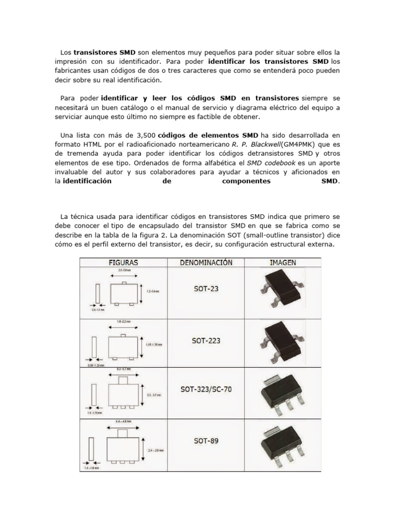 Identificación de Transistores SMD | PDF | Transistor | Informática