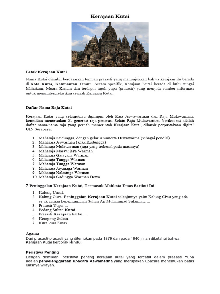 Kerajaan Kutai | PDF | Ilmu Sosial | Sejarah