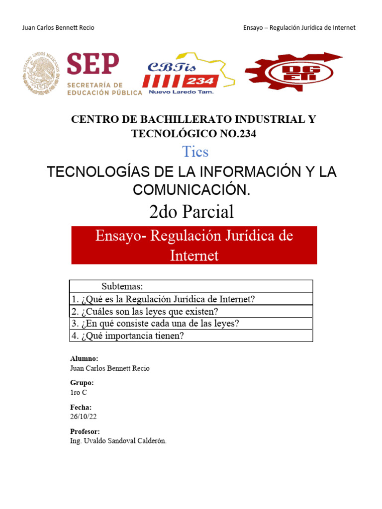 Par2Act6-Ensayo-Juan Carlos Bennett Recio | PDF | Internet