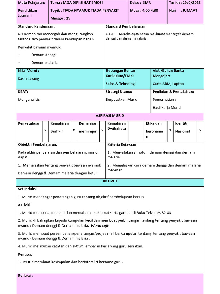 RPH PK TAHUN 3 2023 M19 at ARAS | PDF