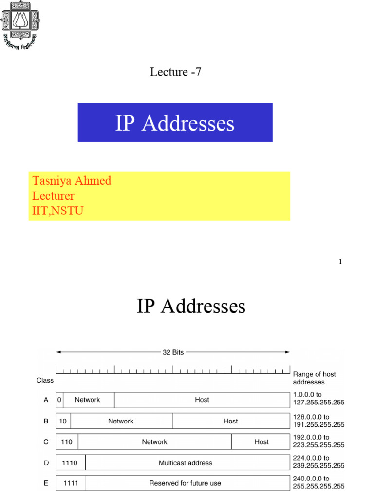IP Addresss | PDF | Ip Address | Router (Computing)