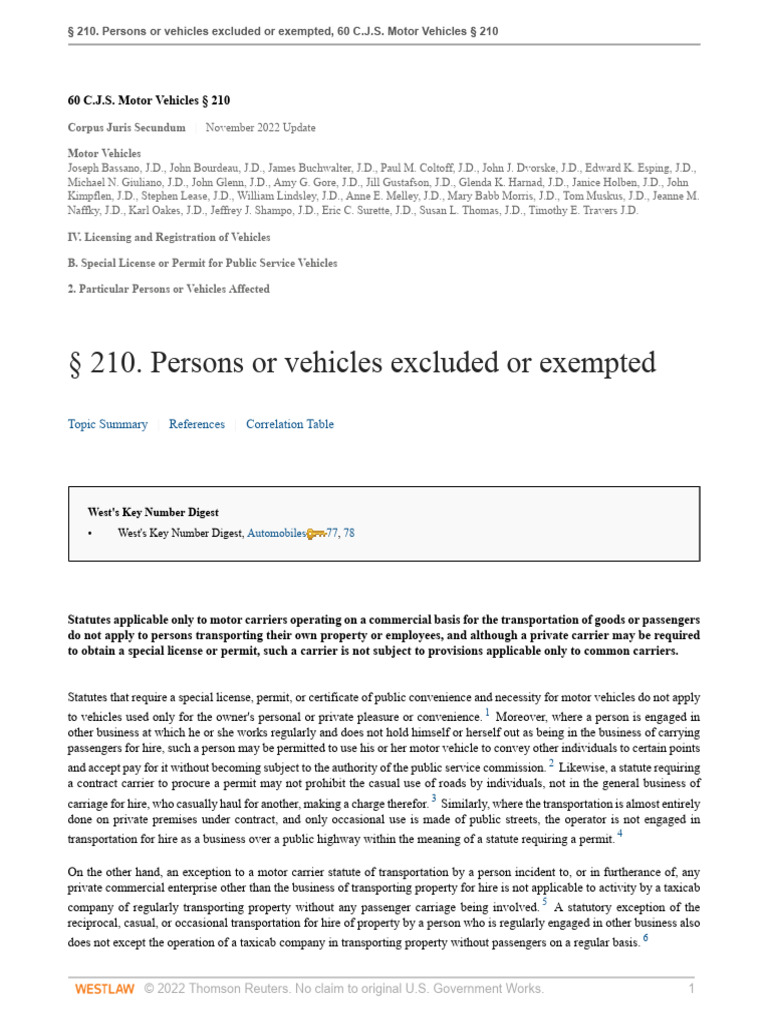 Exemptions in Vehicle Registration Laws | PDF | Vehicles | Transport