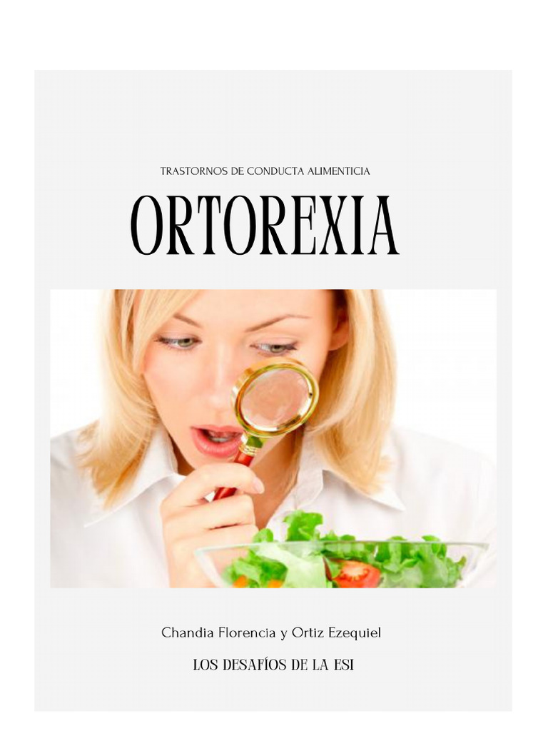 Ortorexia | PDF | Desorden alimenticio | Nutrición