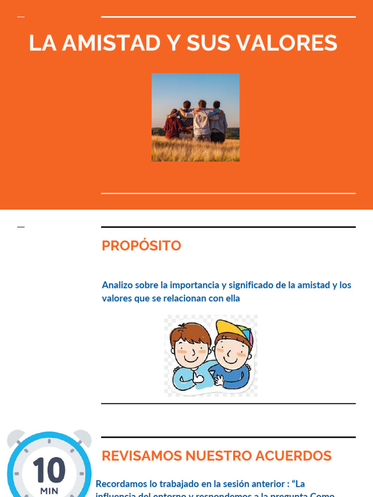 Sesion 2 La Amistad y Sus Valores | PDF