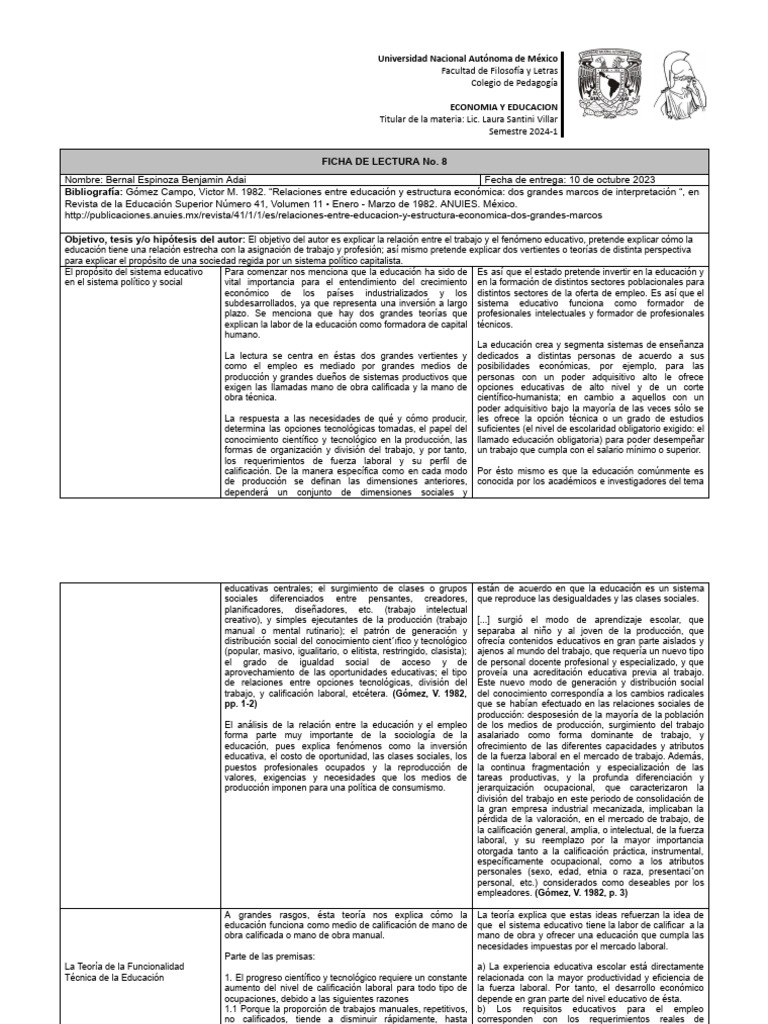 Ficha 8 B | PDF | Crecimiento personal y profesional | Ciencias sociales