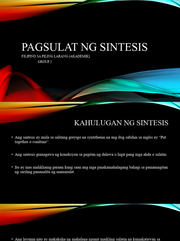 Pagsulat NG Sintesis | PDF