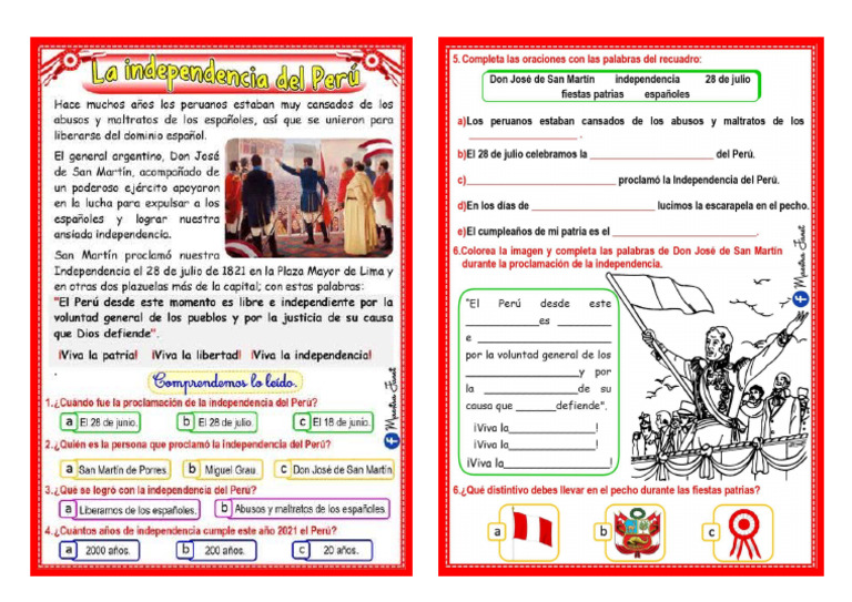 Textos de La Independencia Del Peru1 | PDF