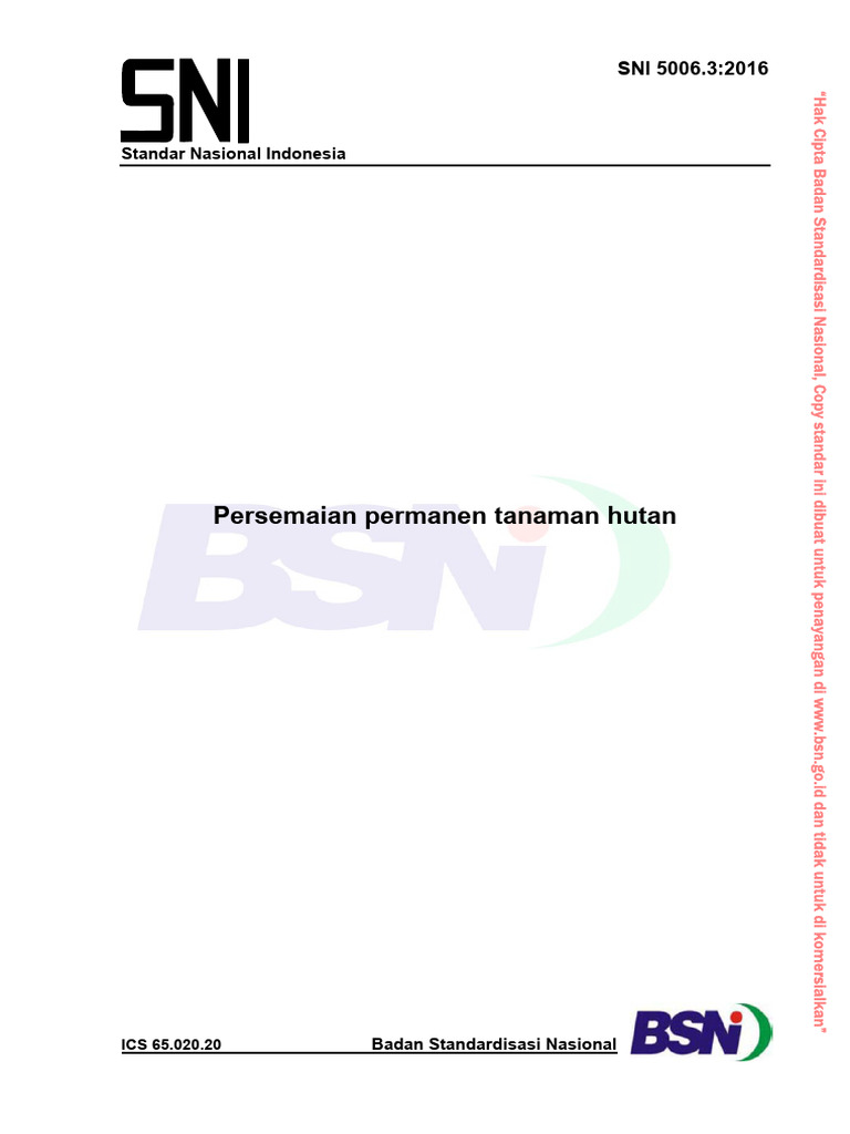 SNI 5006.3-2016 Persemaian Permanen Tanaman Hutan | PDF