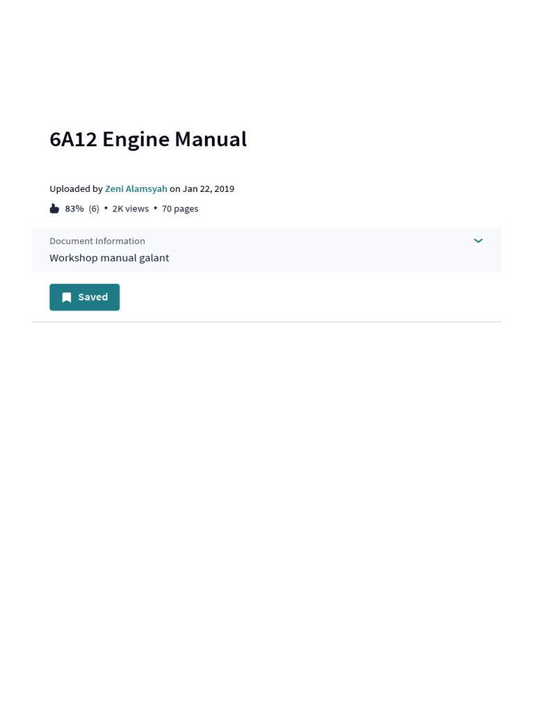 6A12 Engine Manual - PDF - Piston - Thermostat | PDF