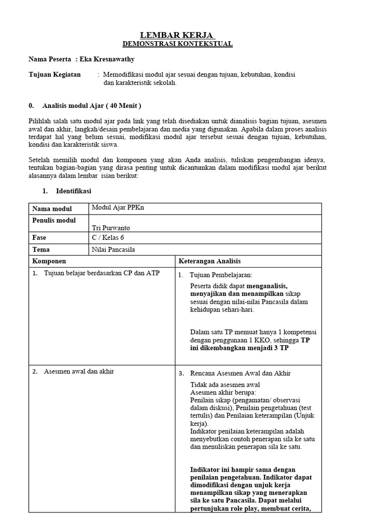 LK DemonstrasiKontekstualMP2Dasmen - Eka Kresnawathy | PDF