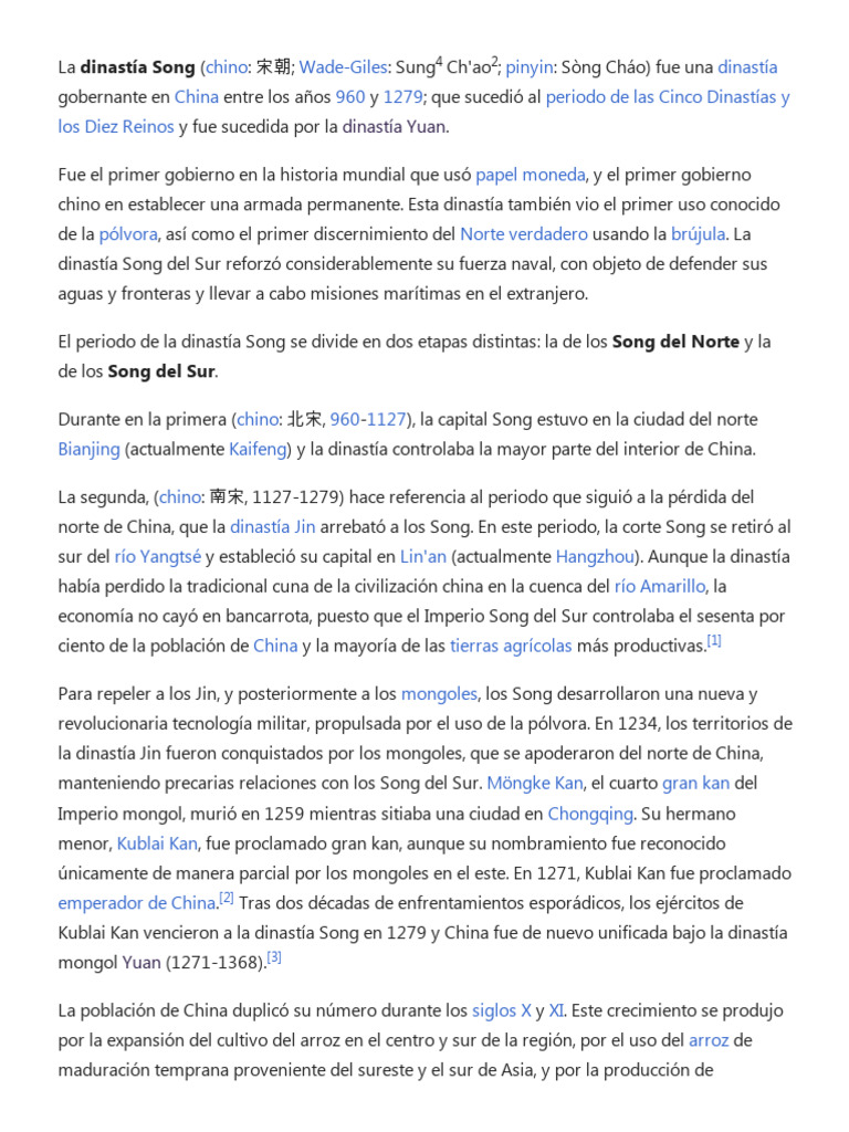 La Dinastía Song | PDF | China | Política mundial