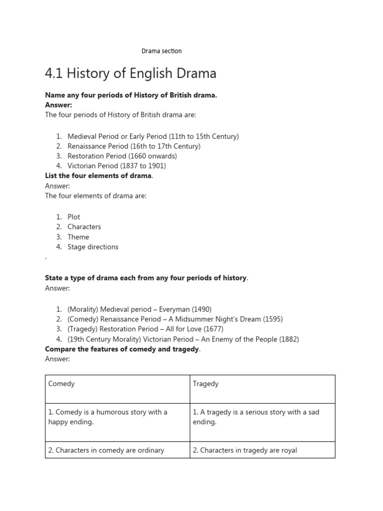 4.1 History of Drama | PDF | Plot (Narrative) | Poetry