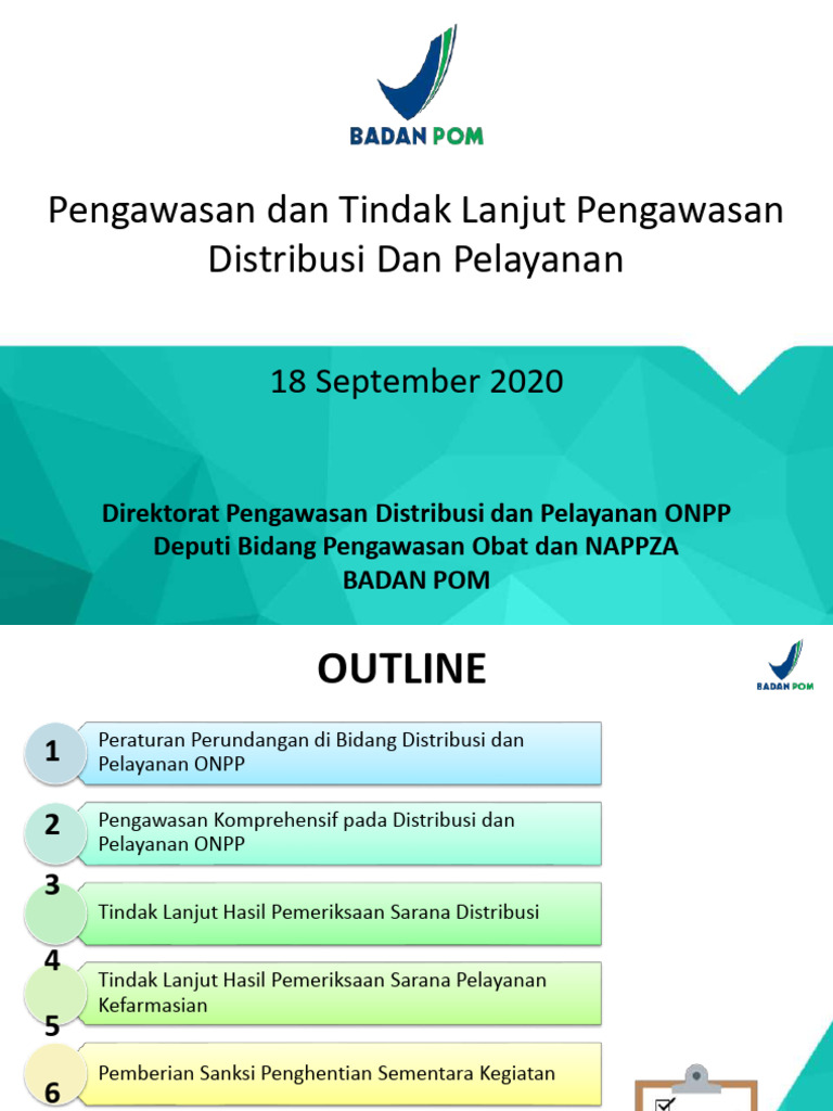 Materi Sosialisasi Implementasi perBPOM 19 Tahun 2020 External BPOM - FIX | PDF