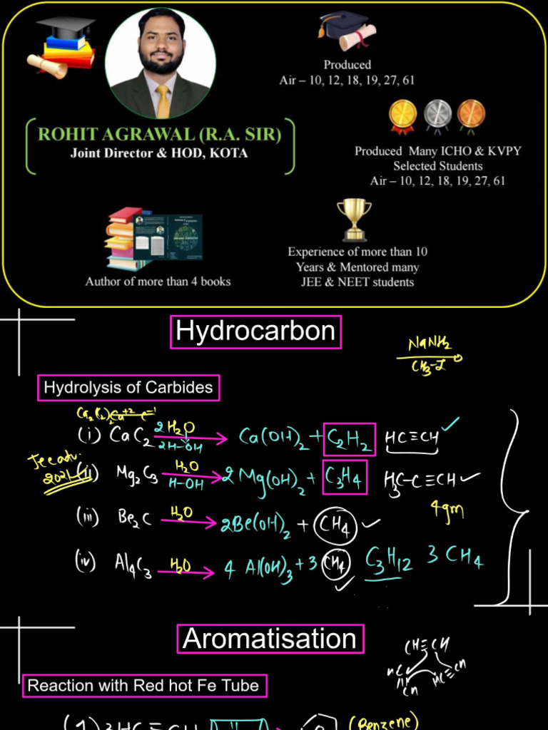 RA Sir JEE Theory and Questions On Hydrocarbon | PDF