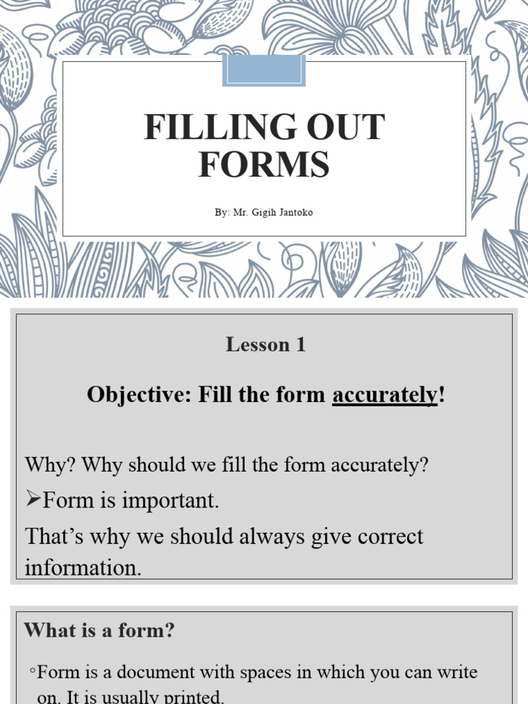 Accurate Form Filling Guide | PDF | Social Science