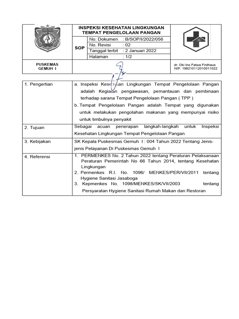Sop Ikl TPP 2022 | PDF