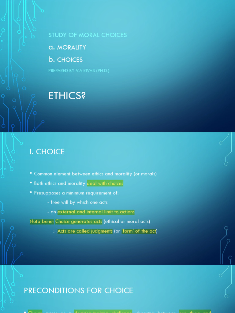 Ethics - What Is Choice | PDF | Human Communication