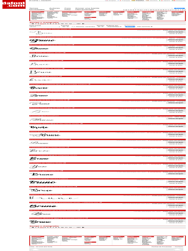 Script Caligrafía dafont.com | PDF | Escritura