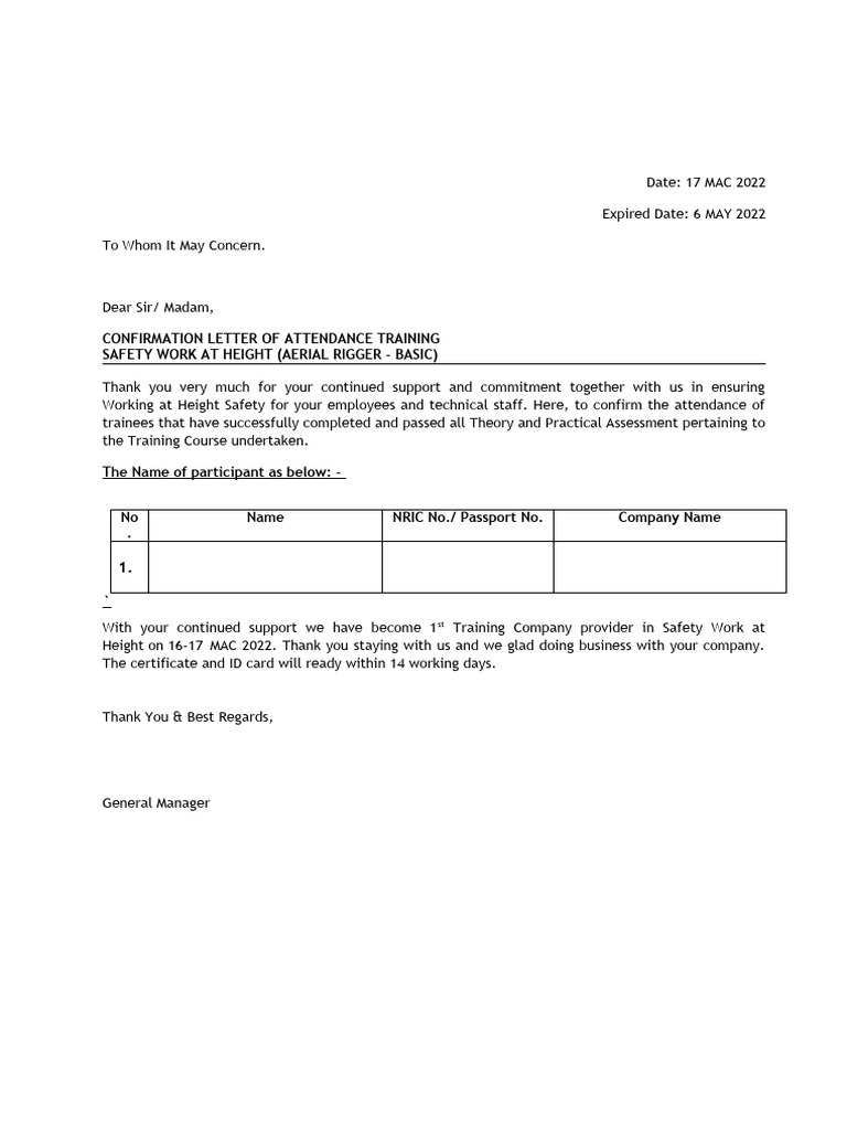 Safety Training Completion Notice | PDF | Business