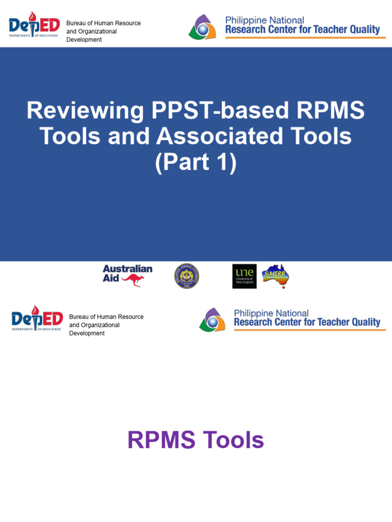 Session 4.1 Reviewing PPST-based RPMS Tools and Associated Tools (Part ...