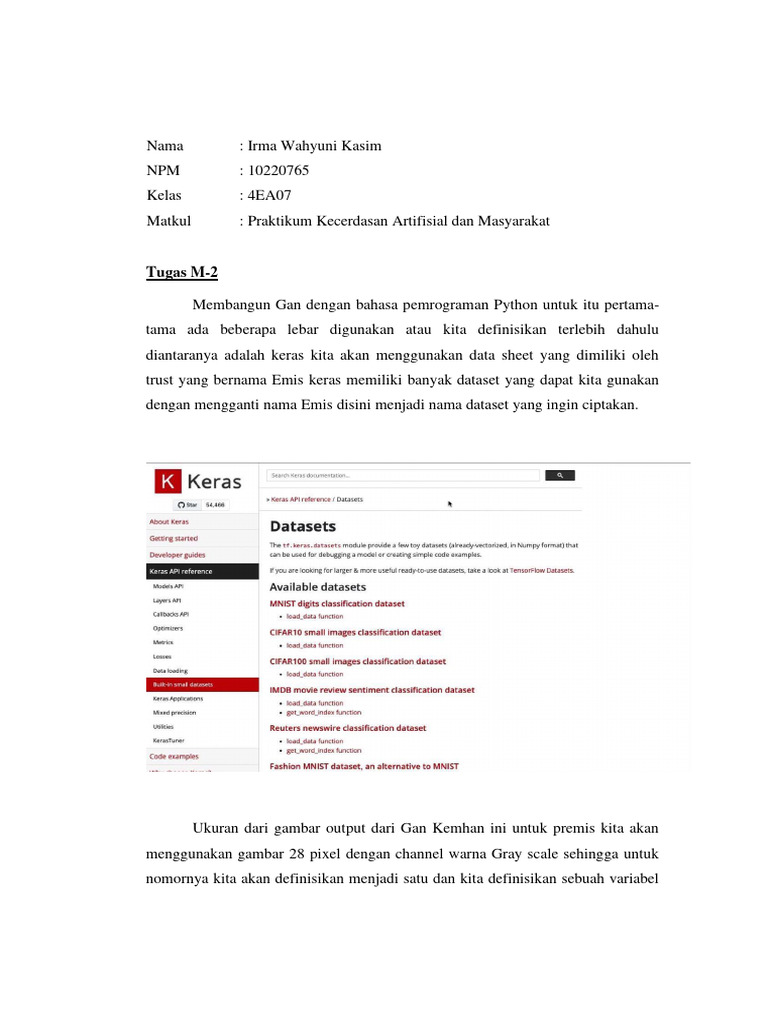 Irma Wahyuni Kasim 10220765 4EA07 M2 | PDF