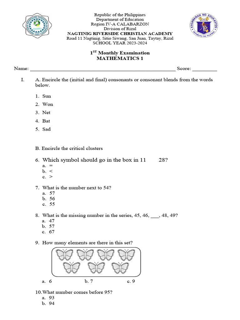 Math 1 Pdf Linguistics